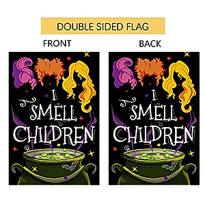 Halloween Decorations Garden Flag 12x18 Vertical Double Sided I Smell Children Sisters Fall Outside Hocus Pocus Decor Burlap Yard Flag BW204