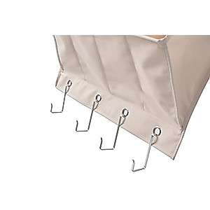 Wall Shoe Organizer With 4 Metal Hooks Over the Door Shoe Rack 12 pockets Hanging Shoe Organizer Wall Shoe Storage For toys sneakers hats and more Over The Door, Cream