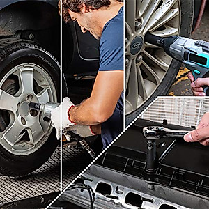 DURATECH 10-Piece 3/8" Drive 6 Point Deep Impact Socket Set, Including 8PCS Deep Impact Sockets in SAE Sizes (5/16", 3/8", 7/16", 1/2", 9/16", 5/8", 11/16", 3/4") & 2PCS 1/4" Hexagon Extension Bars