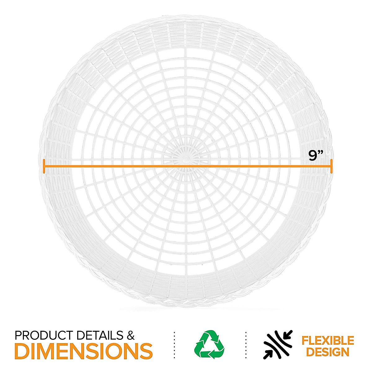 Stock Your Home 9” Paper Plate Holder in White (12 Count) - Paper Plate Holders Plastic Heavy Duty - Plastic Paper Plate Holder - Woven Paper Plate Holder - Paper Plate Holders Reusable