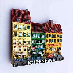 Fridge Magnet Nyhavn Copenhagen Denmark Nordic 3D Resin Handmade Craft Tourist Travel City Souvenir Collection Letter Refrigerator Sticker