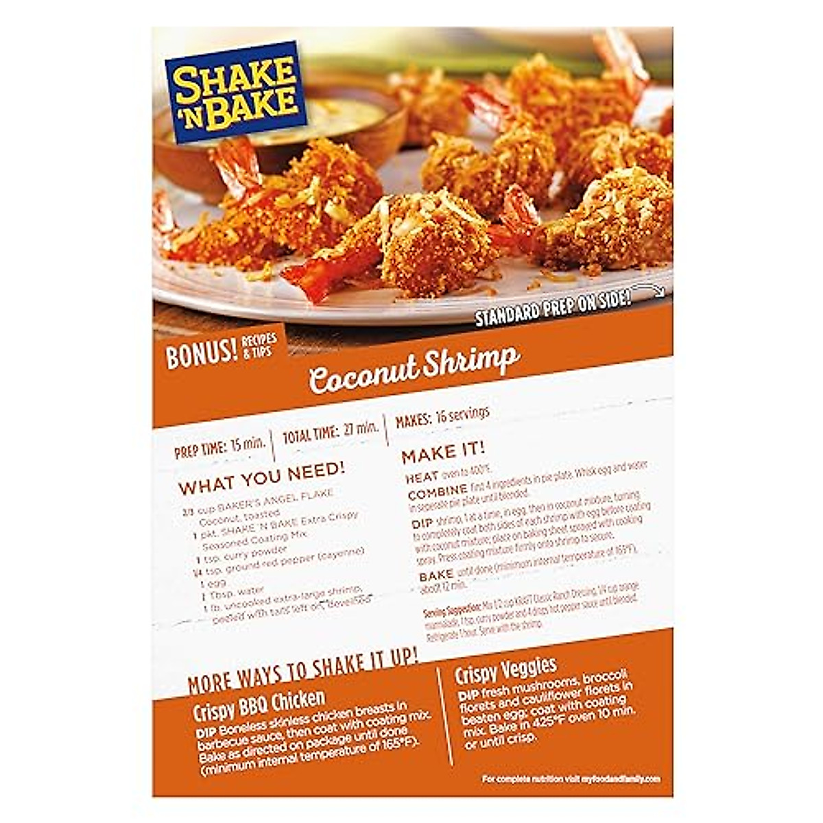 Shake 'N Bake Extra Crispy Seasoned Coating Mix (2 ct Packets)