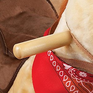 Personalized Animated Rocking Horse with Sounds, Customized Ride-On Pony with Wooden Base