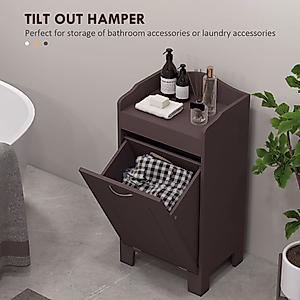 HOMCOM 31" Tilt Out Laundry Hamper, Free Standing Home Organizer Hamper, Bathroom Storage Cabinet, Coffee