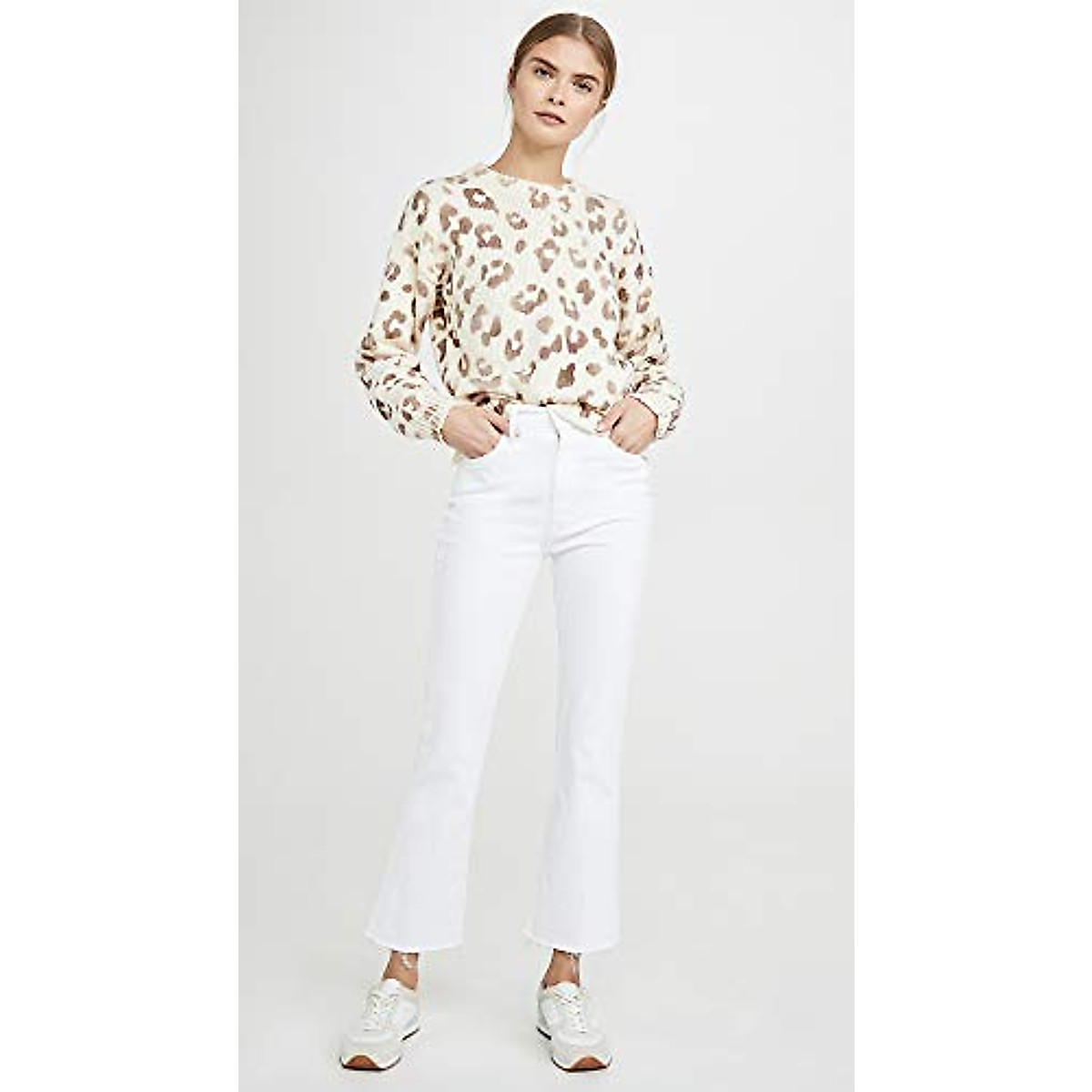 MOTHER Women's The Hustler Ankle Fray Jeans, Fairest of Them All, White, 23