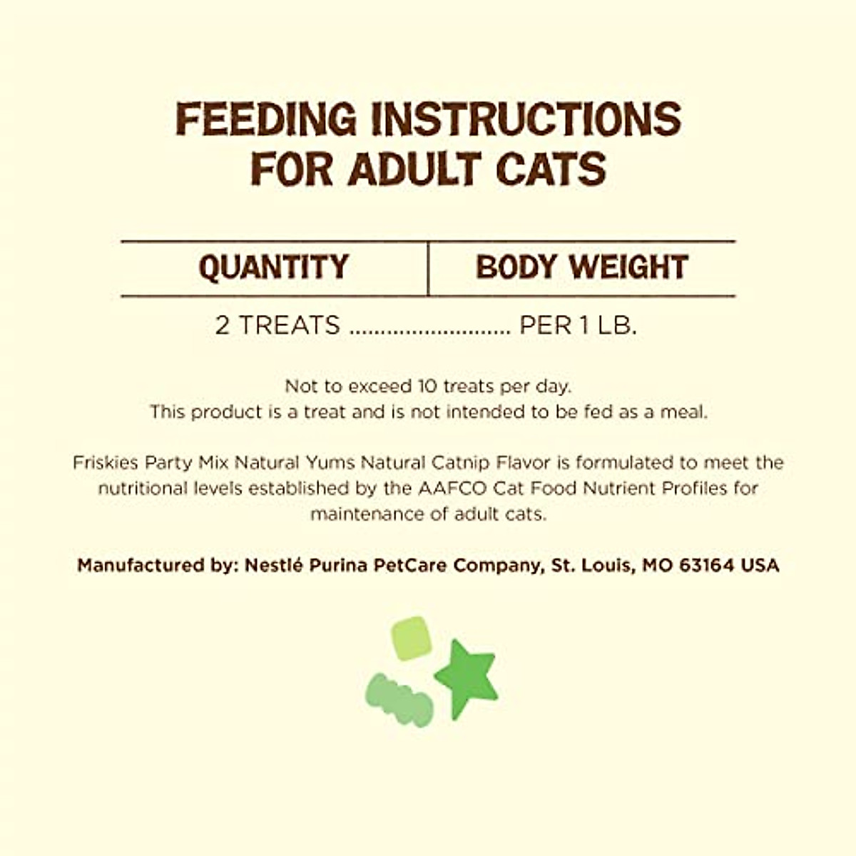 Purina Friskies Made in USA Facilities, Natural Cat Treats, Party Mix Natural Yums Catnip Flavor - 20 oz. Canister