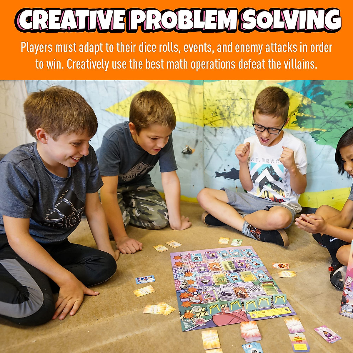 Outnumbered: Improbable Heroes Board Game - A Mensa Award Winning Superhero Math Game | Fun & Educational Game for Kids, Adults, and Families | STEM Game to Learn Multiplication & Division