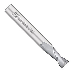 Kodiak Cutting Tools KODIAK136145 USA Made Solid Carbide End Mill, Long, 2 Flute, 3/16" Shank, 3/4" Length of Cut, 2-1/2" Overall Length, 3/16" Diameter