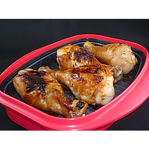 Microhearth Grill Pan for Microwave Cooking, Red