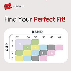 Hanes Women's Originals Seamless Triangle Bralette, Soft Ribbed Bra, ComfortFlex Fit, Heritage Grey Marle, Large