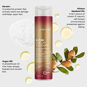 Joico K-PAK Color Therapy Color-Protecting Shampoo | For Color-Treated Hair | Boost Shine | Improve Elasticity | Repair Breakage | Rebuild Damaged Hair | With Keratin & Argan Oil | 10.1 Fl Oz