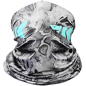 KastKing Sol Armis Neck Gaiter - UPF 50 Face Mask - UV Sun Protection Mask for Men & Women, Fishing, Hiking, Kayaking , Prym1 Camo, RocketPop,19x9.5 Inches,Silver Mist