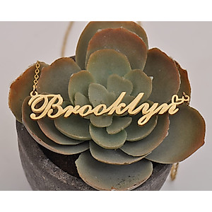 RONKAH Lacey Custom Personalized Name Necklace with Heart Plated Customized Pendant Necklace Jewelry for Women Christmas Valentine's Day Birthday New year Mother's Day Gold