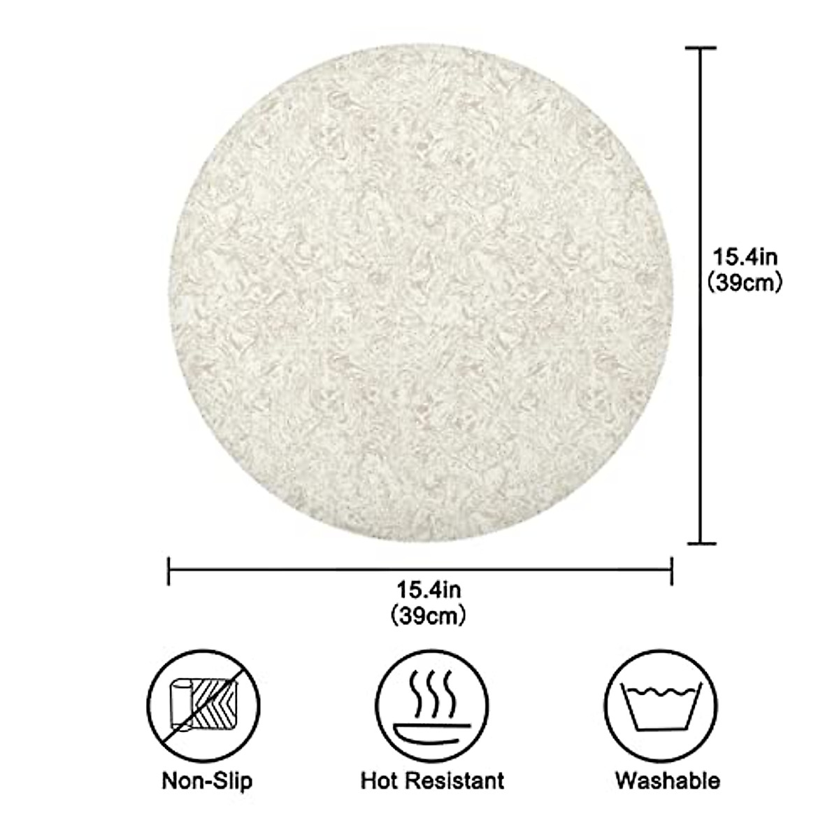 xigua Placemats Set of 4 Heat-Resistant Round Placemats for Dining Table Washable Table Mats, Stain Resistant Minimalist Russet Jute Motif Placemats for Kitchen Table