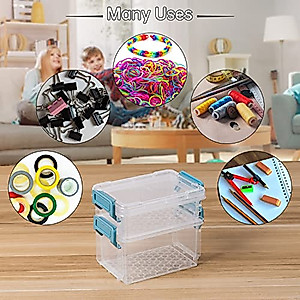 SIYOMG Small Plastic Box, 6 Pack 6 x 4.5 x 2.9 Inch Stackable Storage Bins with Lid, Clear Organizer Containers for Crafts, Jewelry, Sewing Classroom Home Supplies