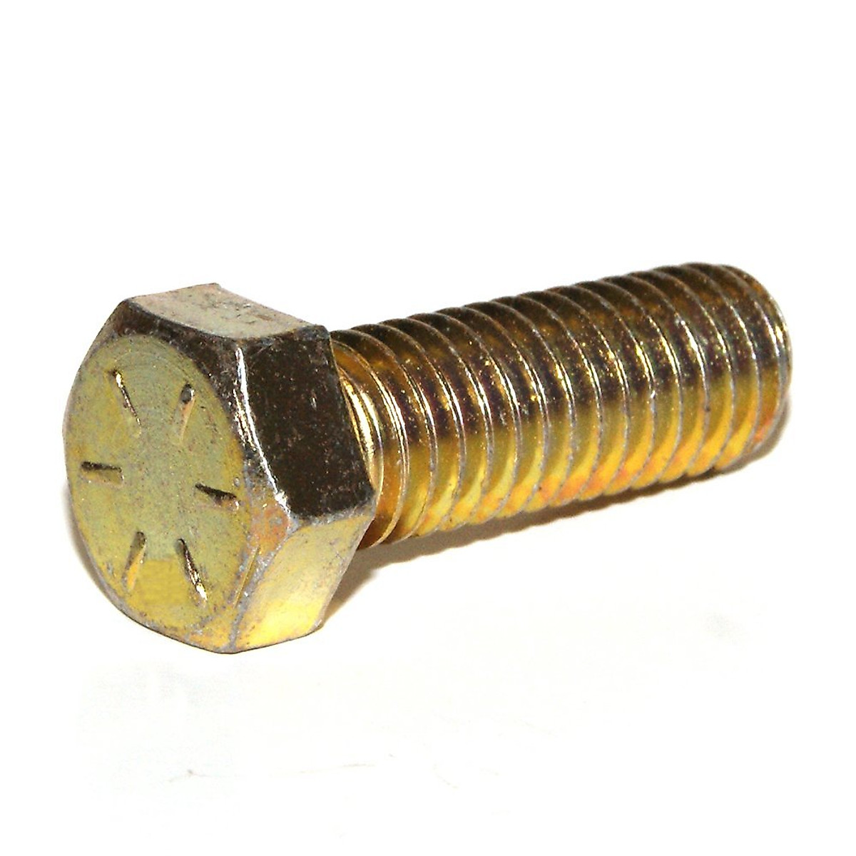 7/16-20 x 4-1/2 Inch Fine Grade 8 Yellow Zinc Steel Hex Head Cap Screw USA - Package of 5