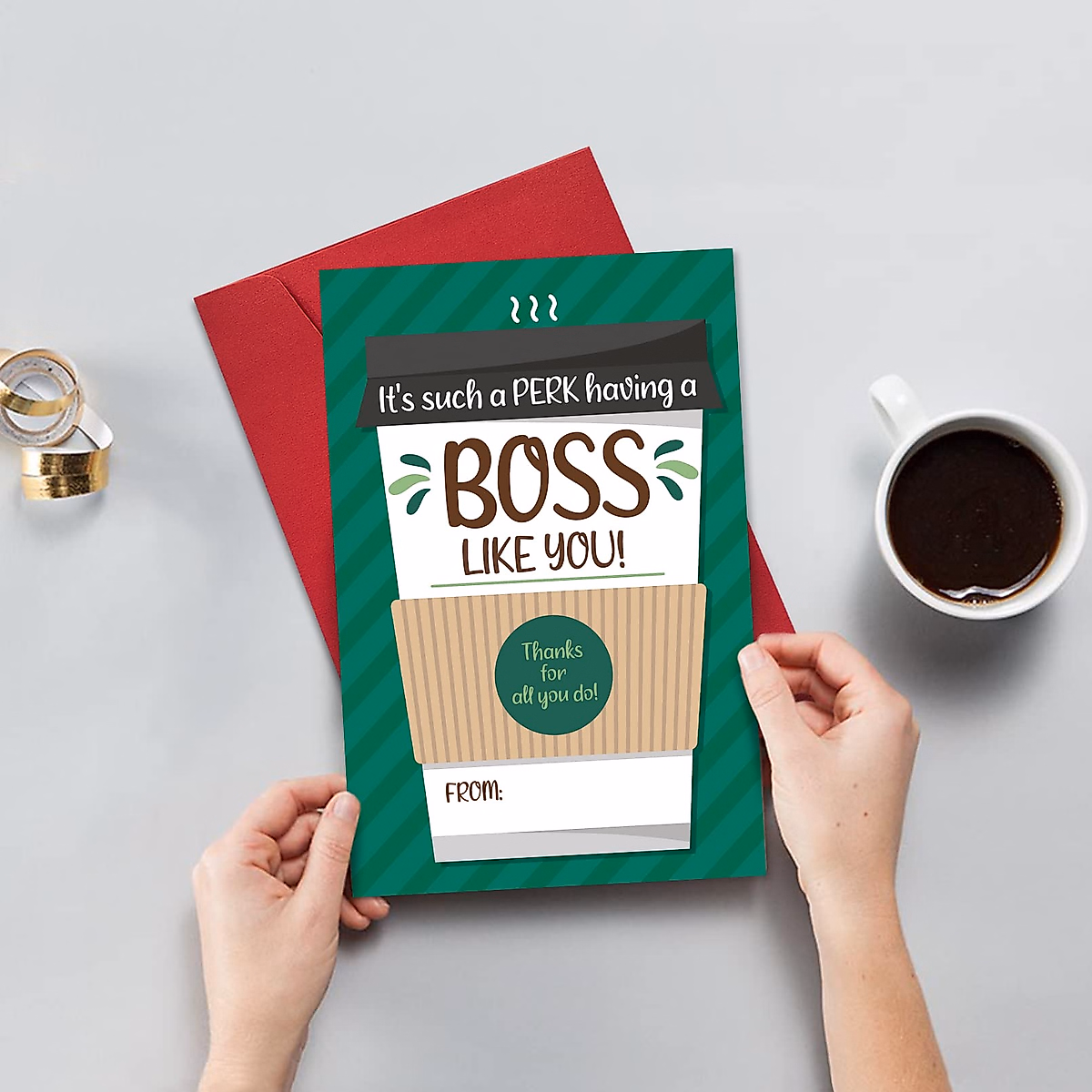 Ogeby Funny Boss’s Day Card Gifts for Boss Women Men, Cute Boss Day Card for Him Her, Boss Birthday Card Gifts, Boss Appreciation Card from Employee Staff