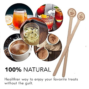 Coffee Stirrers Stir Sticks Wooden Beverage Mixer with Round Ends,Disposable Environmentally Friendly Biodegradable Cafe Grade Beverage Stir Sticks for 6 Inch Coffee Milk Cocktail Tea (100)