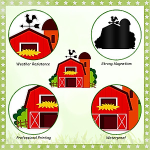 12 Pieces Farm Animals Refrigerator Magnets Farmhouse Toddlers Educational Refrigerator Decorative Magnetic Nursery Cat Dog Cow Rabbit Farm Animals Party Favors Locker Dishwasher Stickers