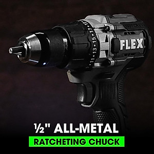 FLEX 24V Brushless Cordless 1/2-Inch 750 In-Lbs Torque 2-Speed Drill Driver Kit with (2) 2.5Ah Lithium Battery and 160W Fast Charger - FX1151-2A