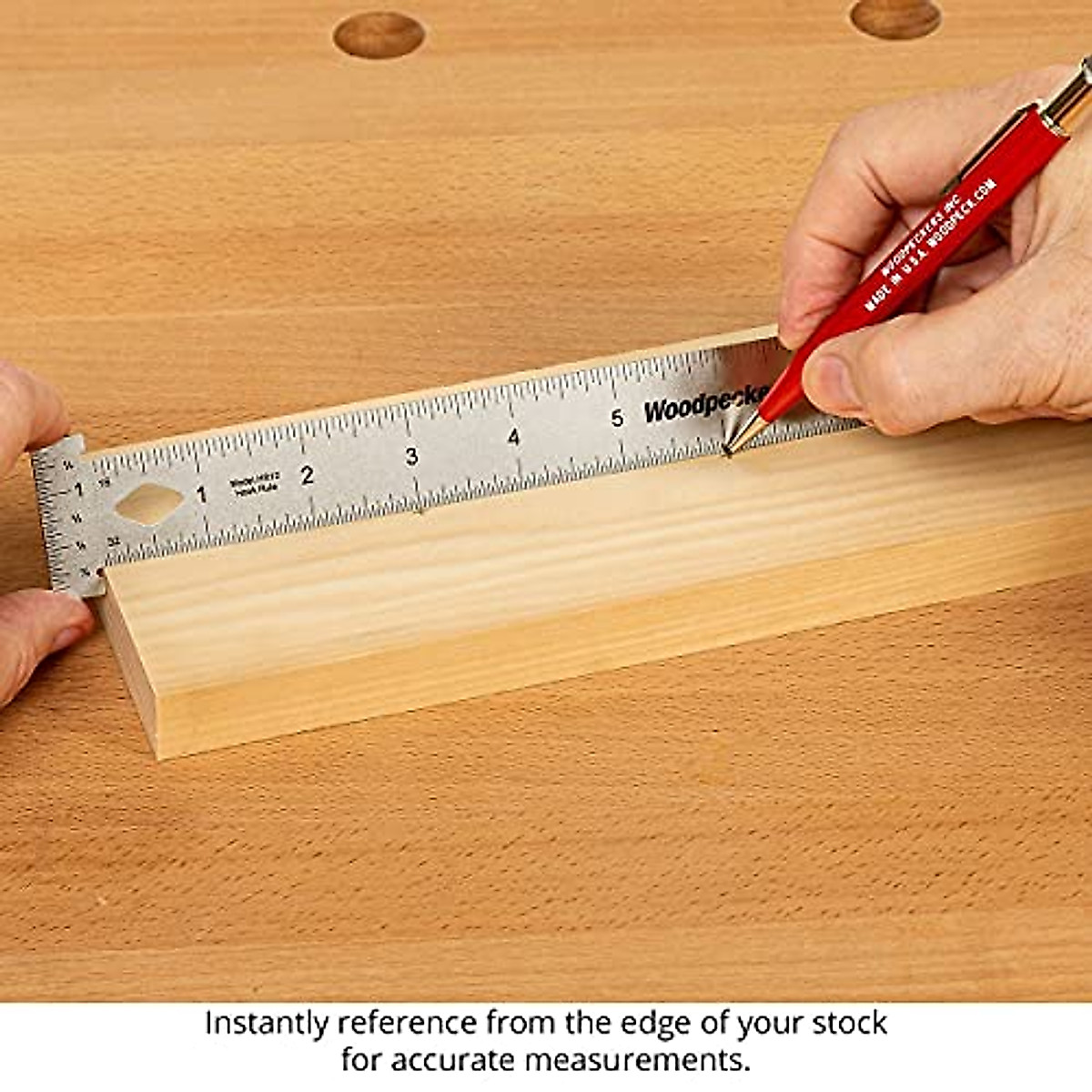 Woodpeckers Hook Rule with Rack-It, 6 Inch, Precision Rulers for Woodworking, Carpentry