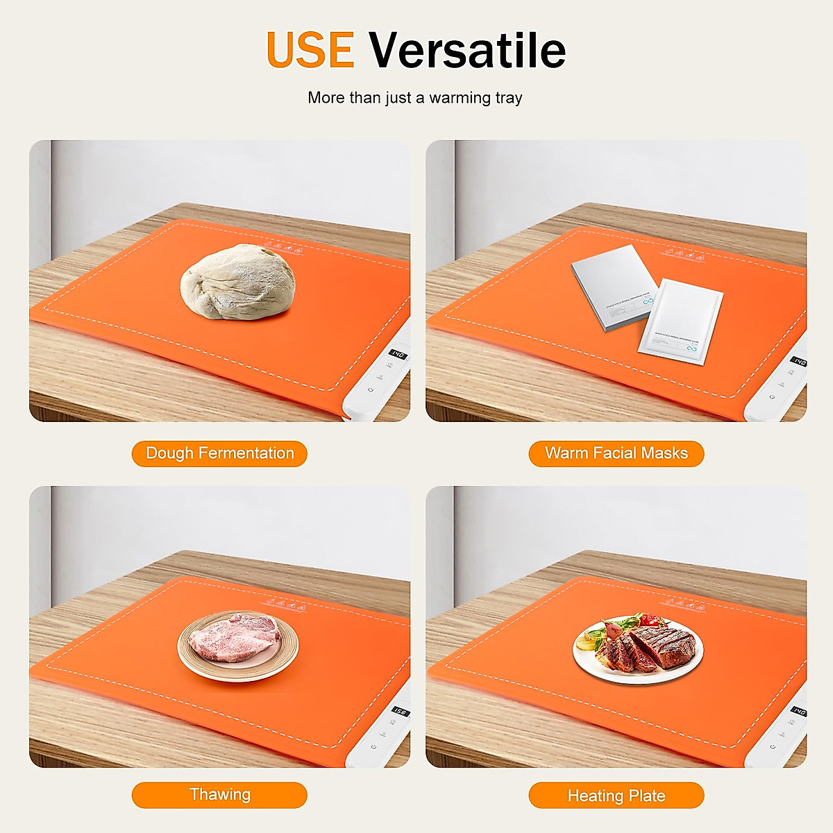 ITEFDTUTNE Electric Warming Tray, Food Warming Mat, Portable Food Warmer, Full Surface Graphene Food Warmer, Premium Silicone Material Warming Pad, 6 Levels Settings, Warming Pad For Buffet Party