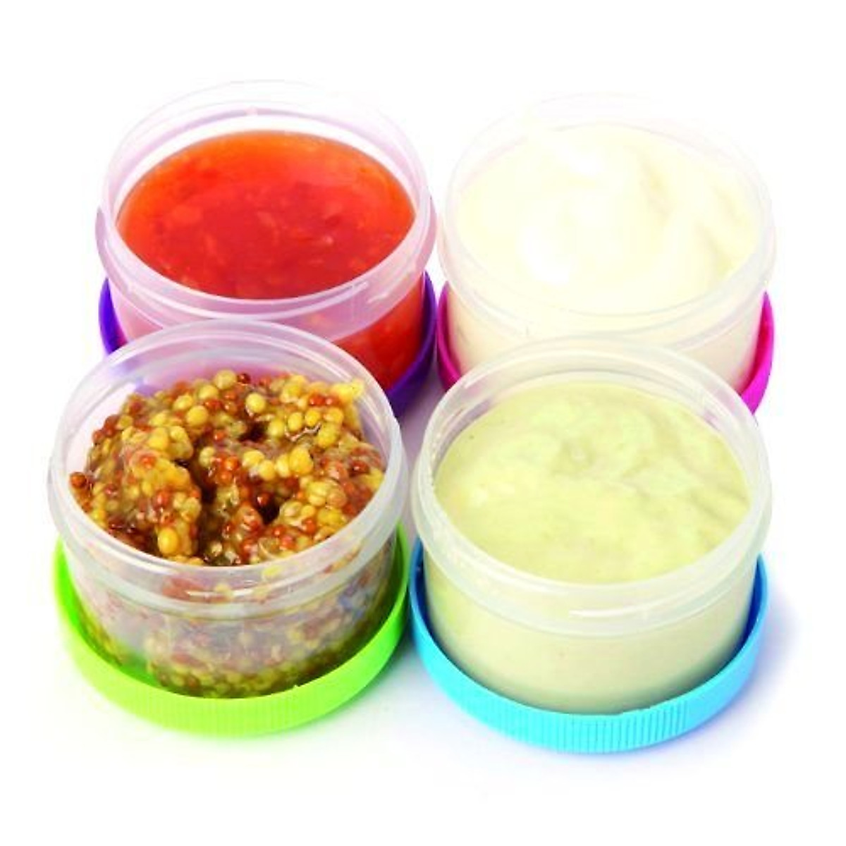Twist Top Salad Dressing Cups Kitchen Storage Container Pack of 4 Reusable Dipping Sauce