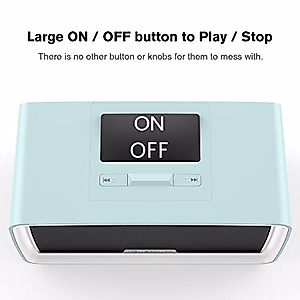 iGuerburn Upgraded 16GB Simple Music MP3 Player Dementia Products Gifts for People with Dementia Patients Alzheimers Easy Music Box for Elderly Seniors 9.4 x 4.9 x 4.7 inches (Blue)