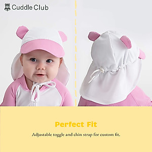 Cuddle Club Baby and Toddler Adjustable Sun Hat | UPF 50+ All-Day UV Protection for Infant's Head & Neck - Duck M