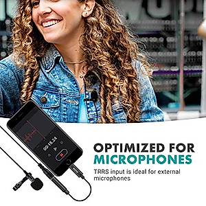 Movo IMA-1 Female 3.5mm TRRS Microphone Adapter Cable to Lightning Connector Dongle Compatible with Apple iPhone, iPad Smartphones and Tablets - Optimized for Microphones/Pro Audio