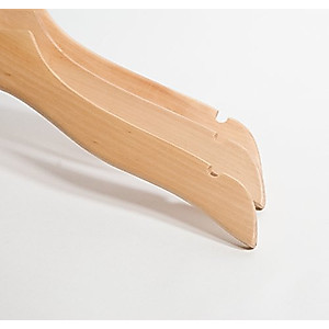 Classic Wood Bridal Dress Hangers - Natural Finish (10-Pack)