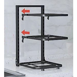 Pot and Pan Organizer for under Cabinet Baking Pan Organizer Rack Pot Rack Pot Organizer Pot and Pan Rack Pan Storage Pot Lid Pan Holder under Sink For Kitchen Organization (3 Tier)