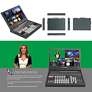 AVMATRIX PVS0615U 15.6 Portable 6-Channel SDI/HDMI Multi-Format Streaming Switcher Real Time Live Streaming Multi Camera Production (PVS0615U)