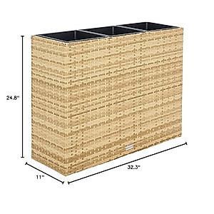 SAFAVIEH Outdoor Collection Rita Natural Woven Rectangular Flower Rack