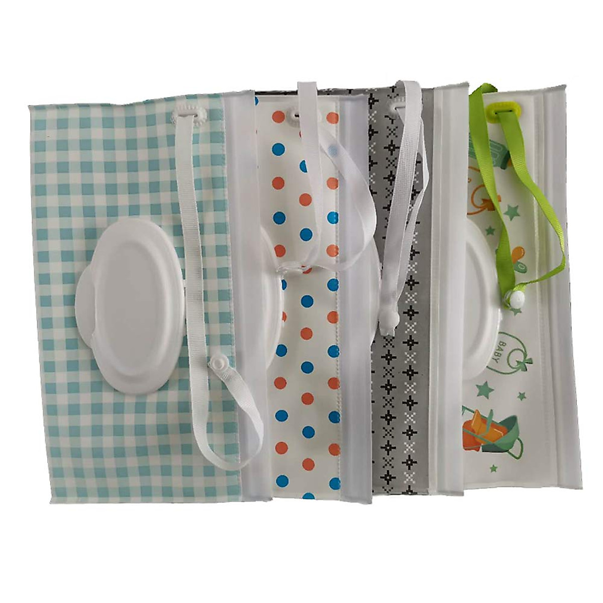 Reusable Eco Friendly Durable Portable Wet Wipe Pouch,Travel Wipes Dispenser Travel Wipes Bag Wipe Pouches Baby Wet Wipe Cases Set of 4