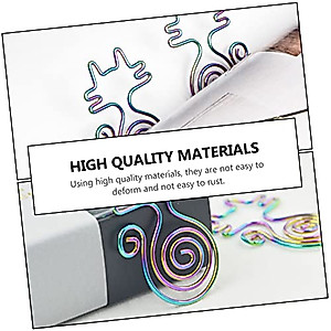 STOBOK 8pcs Organizing Fasten Stationery Files Elephant Page Bookmark Kids Supplies Creative Clamp Photo Cartoon Memo Wire Clips Books Binder Cat Cute Metal Paper Shape Clip Office Push