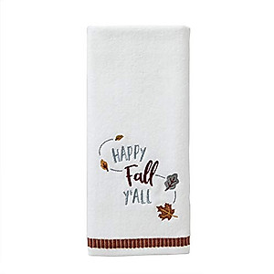 SKL Home Harvest Happy Fall Yall Hand Towel, White Small