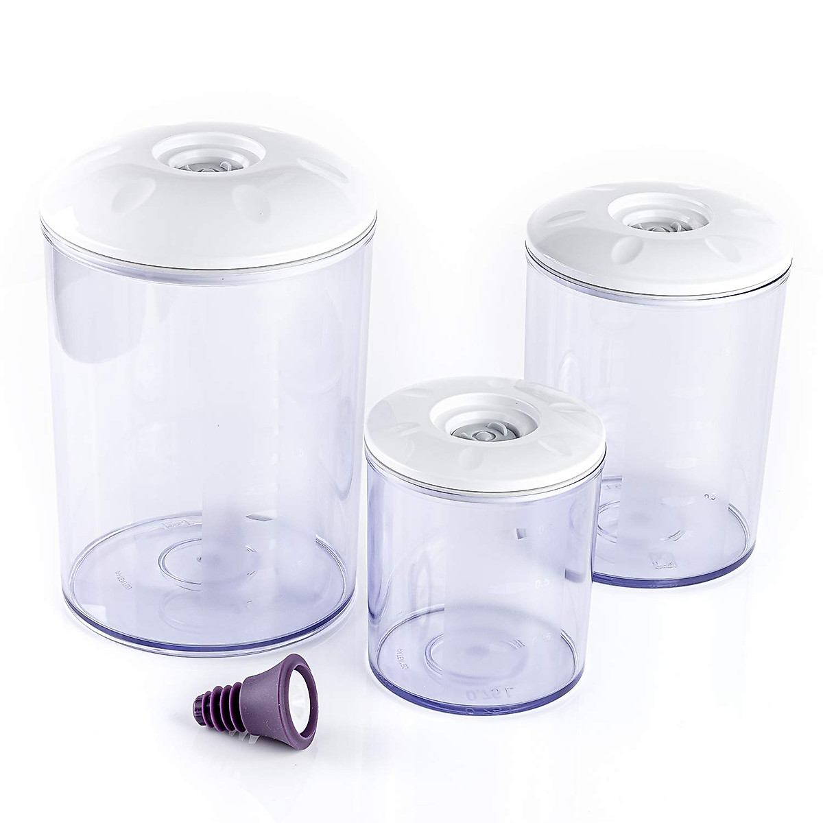 Magic VAC VCK 525 Vacuum Container Set Round with Lid 0.75 L / 1.5 L / 3 L