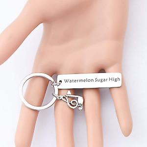 WSNANG Watermelon Sugar lyrics Inspired Gift Watermelon Sugar High Keychain Singer Fans Gift Music Lover Gift (Watermelon KC)
