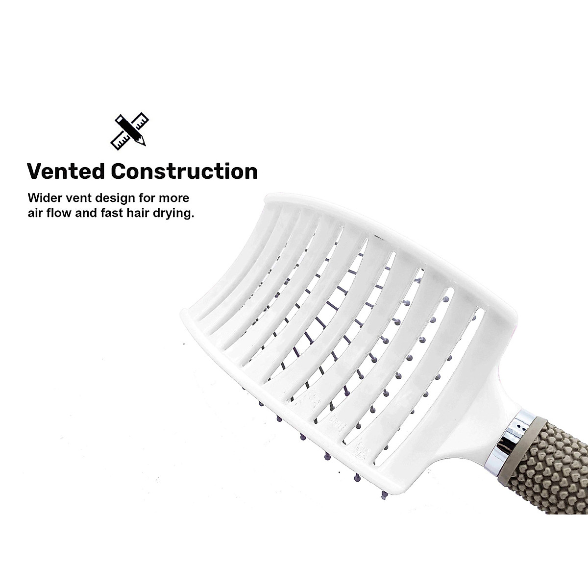 Curved Vented Hair Brush,Vent Brush, Styling for Thick Long Hair, Detangling Massage Brush for Women or Men, Fast Drying Blow Dryer Brush Wet/Dry