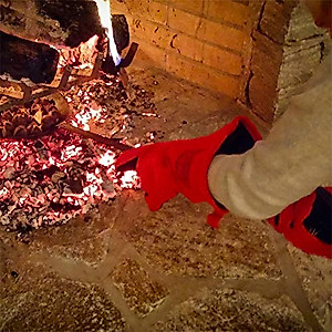 SpitJack Heat Resistant Fire Protection Fireplace Gloves for Grill, Welding, BBQ Cooking, Wood Stove, Oven, and Kitchen