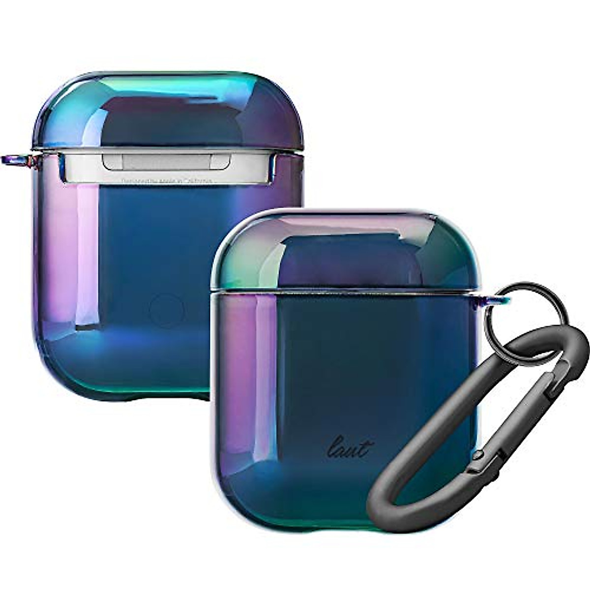 LAUT - Holo case for AirPods 1/2 |Iridescent Finish | Anti Scratch | Carabiner Included • Midnight