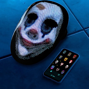 2023 Christmas Led Face Mask Pro - DIY Gif Image Wifi Connection Luminous Light Up Covering Facemask For Kids Adults, Glow Edm Rave Scary Costume Dj Party Music Festival Light Show Masquerade Masks