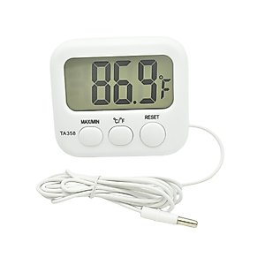 Bytiyar Small Digital Thermometer TA358 Celsius/Fahrenheit Temperature Indoor/Outdoor Meter Gauge with 5ft/1.5M Probe Sensor