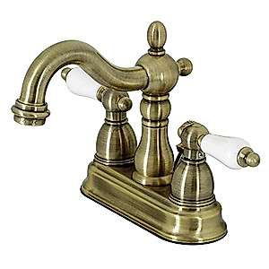 Kingston Brass KB1603PL 4 in. Centerset Bathroom Faucet, Antique Brass,4-Inch Center