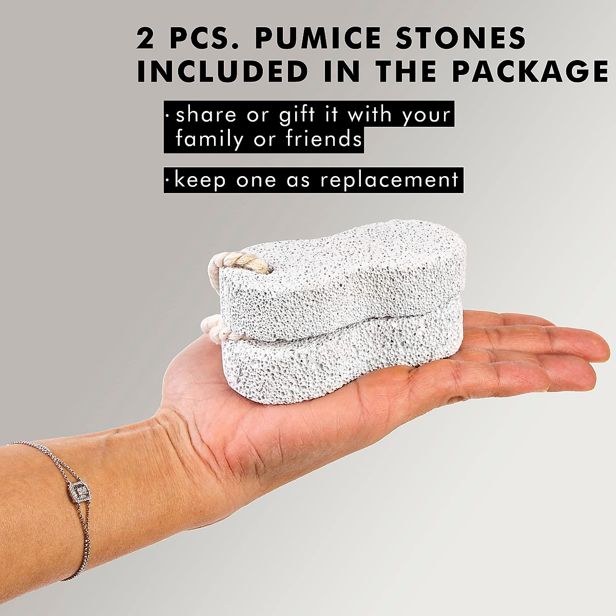 Jairestone Pumice Stone for Feet - Natural Earth Lava Pumice Stone for Foot Callus - Foot Scrubbers for Use in Shower - Pack of 2