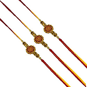 TheNext7 Set of 3 OM Rakhi, OM pendant Designer Raksha Bandhan Rakhi Gift Rakhi for brother Rakhi threads bracelets
