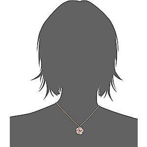 1928 Jewelry Genuine Pink Porcelain Rose Pendant Necklace For Women 16" + 3" Extender