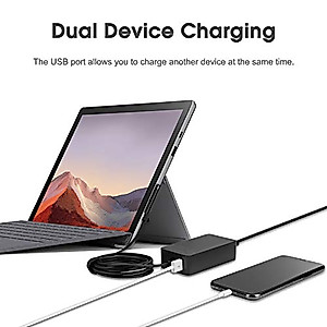 Surface Charger, 44W Power Supply Adapter for Microsoft Surface Pro 3/4/5/6/7, Surface Laptop, Surface Book, Surface Go, Surface Laptop Go, with 6.2 Ft Power Cord
