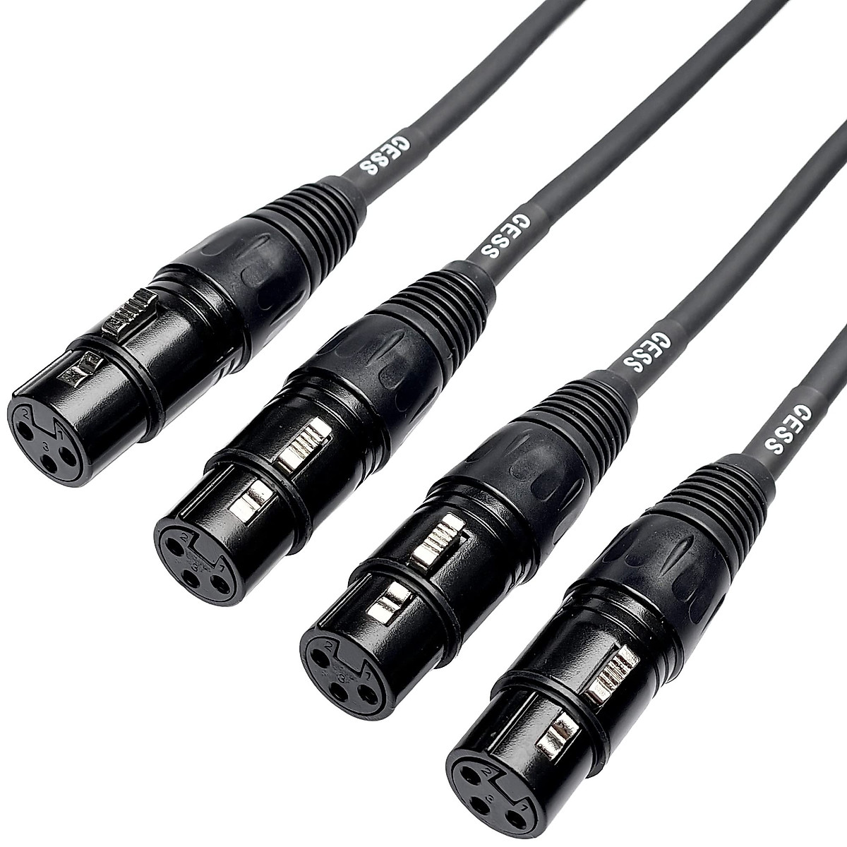 CESS-136 XLR Female to Female 3 Pin Microphone Line/Gender Changer Adapter Cable, 2 Pack